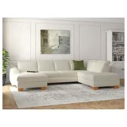 Sit & More Wohnlandschaft SIT & MORE "Dundee U-Form", beige (creme), B:338cm H:86cm T:219cm, Sofas, Wohnlandschaft, mit Federkern und Massivholzf&uuml;&szlig;en, wahlweise mit Kopfteilverstellung
