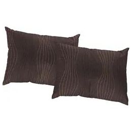 Dekokissen WIRTH "Riccia" Gr. 3, lila (braun, lila, gemustert), B:40cm L:60cm, Baumwolle, Polyester, Dekokissen_Sitzkissen_Kissenh&uuml;llen, Kissenh&uuml;lle ohne F&uuml;llung, 2 St&uuml;ck