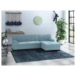 Ecksofa Home Affaire "Balme L-Form", blau (petrol), B:239cm H:75cm T:152cm, 95% Polyester, 5% Nylon, Sofas, Ecksofa, Inkl. Zierkissen, wahlweise mit Bettfunktion