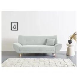 3-Sitzer Home Affaire "Basta", silber, B:205cm H:80cm T:82cm, (100% Polyester) Struktur fein (100% Polyester) Chenille, Sofas