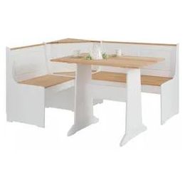 Essgruppe OTTO HOME "Sascha", wei&szlig; (wei&szlig;, natur), FSC-zertifiziertes Massivholz, Sitzm&ouml;bel-Sets, Essgruppe, mit Tisch und Truhen-Eckbank, Massivholz