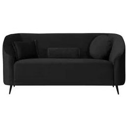 2-Sitzer Home Affaire "Ashly", schwarz, B:154cm H:81cm T:80cm, 100% Polyester, Sofas, in 3 Bezugsvarianten, Boucl&eacute;, Samtoptik und Struktur weich.