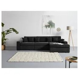 Ottomane Home Affaire "Skara L-Form", grau (anthrazit), B:310cm H:86cm T:100cm, 100% Polyester, Sofas, Ottomane, Lounge-Sofa mit Federkernpolsterung, in vielen Bezugsvarianten