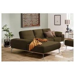 Ecksofa W.Schillig "run, Designsofa mit tollem Sitzkomfort, bequem, L-Form", gr&uuml;n (camouflage w82), B:279cm H:88cm T:178cm, Longlife Xtra-Leder Z73: Naturwalkleder der Luxusklasse aus den erlesensten Rohh&auml;uten. Hautst&auml;rke 1, 1 &ndash; 1, 3 mm;ROHLEDER Jacquard-Flachgewebe Q2 W60 (63% Polyester, 37% Polyacryl);ROHLEDER Chenille-Flachgewebe Q2 W77 (68% Polyacryl, 32% Polyester);Stoff S37 (100% Polyester),