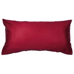 Kissenbezug Janine "Colors Mako Satin", rot (bordeaux), B:80cm L:40cm, Mako-Satin, Mako-Satin, Kissenbez&uuml;ge, Kissenbezug, mit Rei&szlig;verschluss, uni Kissenh&uuml;lle, feinf&auml;dig, 100% Baumwolle