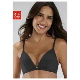 Bralette-BH s.Oliver "Zo&egrave;", Damen, Gr. 80, Cup C, schwarz, Microtouch, Obermaterial: 60% Polyamid, 35% Polyester, 5% Elasthan, BHs, ohne B&uuml;gel in angesagter Triangel-Form