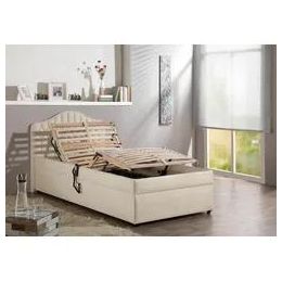 Polsterbett Maintal, beige (creme), B:110cm, Betten, Polsterbett