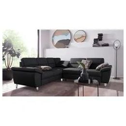 Sit & More Ecksofa SIT & MORE "Sorano L-Form", schwarz, B:249cm H:88cm T:229cm, Sofas, Ecksofa, wahlweise mit Bett- und Relaxfunktion, inkl. Bettkasten