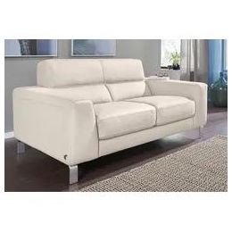 2,5-Sitzer Calia italia "Simon, hoher Sitzkomfort, modern und elegant, italienisches Designsofa", beige (bianco latte), B:202cm H:81cm T:94cm, Leder SORRENTO - 100% Leder;Leder BULL - 100% Leder, Sofas, in zwei Lederqualit&auml;ten