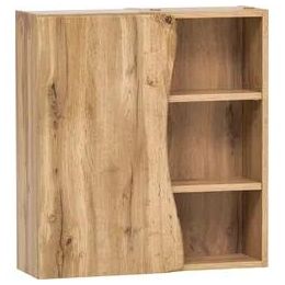 H&auml;ngeschrank Welltime "Stubach", braun (wotaneiche), B:60cm H:64cm T:20cm, MDF, Schr&auml;nke, H&auml;ngeschrank, T&uuml;r mit Baumkante