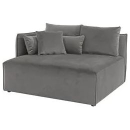 Ottomane OTTO HOME "N&ouml;re", grau (hellgrau), B:138cm H:86cm T:128cm, 100% Polyester, Sofas, Ottomane, kurzes Lounge-Modul - zum Zusammenstellen, Breite 138 cm, Tiefe 128 cm
