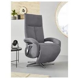 Sit & More TV-Sessel SIT & MORE "Tycoon mit Kopfteilverstellung und 360 Drehfunktion", grau, B:74cm H:112cm T:82cm, 90%Polyester, 10%Polyamid, Sessel, wahlweise manuell oder elektrischer Funktion, auch mit Akku (kabellos)