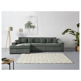 Ottomane Home Affaire "Skara L-Form", grau, B:310cm H:86cm T:100cm, 100% Polyester, Sofas, Ottomane, Lounge-Sofa mit Federkernpolsterung, in vielen Bezugsvarianten