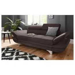 2-Sitzer COTTA "Enterprise", braun (espresso), B:218cm H:75cm T:104cm, Struktur (100% Polyester );Chenille (90% Polyester; 10% Polyamid ), Sofas, Big-Sofa, mit Armteilverstellung & Kopfteilverstellung