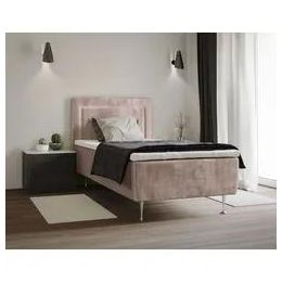 Boxspringbett Home Affaire "Hacer", lila, B:91cm L:208cm, 100% Polyester, Komplettbetten, Boxspringbett, Topper, H2 oder H3 und in Breiten 70,80,90,120,140,160,180 w&auml;hlbar