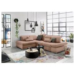 Ecksofa "SO 4100 mit komfortablen Federkern und Kopfteilverstellung", braun (braun 16), B:291cm H:80cm T:226cm, SET ONE BY Musterring, Sofas, Ecksofa, wahlweise mit Bettfunktion und Sitztiefenverstellung, L-Form