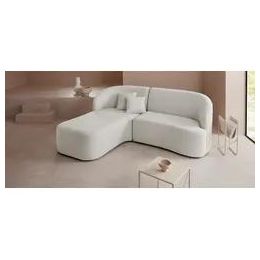 Ecksofa "Dilara L-Form", beige (natur), B:200cm H:87cm T:165cm, Struktur fein 100% Polyester);Samtoptik (100% Polyester);Boucl&eacute; (100% Polyester), LeGer Home by Lena Gercke, Sofas, Ecksofa, gerundete R&uuml;ckenlehne und Front, in 3 Bezugsqualit&auml;ten