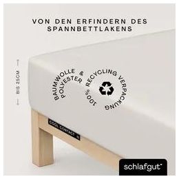 Spannbettlaken Schlafgut "Cool Contact", beige (sand light), L:200cm, Microfaser, Obermaterial: 100% Polyester, Bettlaken, Spannbettlaken, 100% gek&auml;mmte Mikrofaser