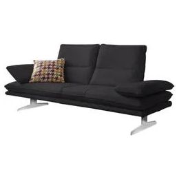 2,5-Sitzer W.Schillig "broadway Designsofa mit hohem Sitzkomfort", grau (anthrazit s37), B:236cm H:94cm T:96cm, Stoff S37 (100% Polyester): Luxus-Microfaser in Lederoptik, Sofas, Sitztiefenverstellung, Kopfteil- & Seitenteilverstellung, Breite 236cm