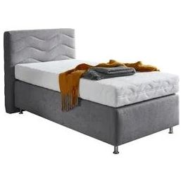 Boxspringbett "Sigma", grau, B:105cm L:210cm, Bezug Bett: Microvelours (100% Polyester) oder Feinstruktur (100% Polyester);Bezug Bonnell-Federkernmatratze: 100% Polyester;Bezug Kaltschaummatratze: 100% Polyester;Bezug Tonnentaschenfederkernmatratze: 80% Baumwolle, 20%Polyester, Westfalia Schlafkomfort, Komplettbetten, Boxspringbett