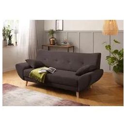 3-Sitzer Home Affaire "Basta", braun (dunkelbraun), B:205cm H:80cm T:82cm, (100% Polyester) Struktur fein (100% Polyester) Chenille, Sofas