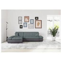 Ecksofa DOMO collection "Moric, L-Form, XXL-Sofa - Breite 300cm, viel Platz, auch in Cord", grau (eisblau), B:300cm H:80cm T:172cm, Kunstleder SOFTLUX / Struktur (90% Polyester/ 10% Polyacryl);Microfaser PRIMABELLE (100% Polyester)/ Struktur (90% Polyester/ 10% Polyacryl), Sofas, Ecksofa, wahlweise mit Bettfunktion und Armteilverstellung, grau-eisblau, Topseller