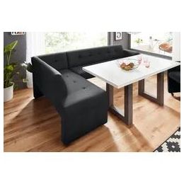 Eckbank exxpo - SOFA FASHION "Barista", schwarz, B:197cm H:82cm T:265cm, Microfaser (Zusammensetzung: 100% Polyester);Lederfaserstoff (Grundgewebe 41% Lederfaser, 39% Polyester, 20% Baumwolle), Sitzb&auml;nke, Eckbank, Frei im Raum stellbar