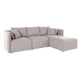 Ecksofa OTTO HOME "N&ouml;re L-Form", grau (hellgrau), B:262cm H:74cm T:172cm, Samtoptik (100% Polyester);Struktur (100% Polypropylene);Webstoff (100% Polyester);Struktur fein (100% Polyester);Luxus-Microfaser Lederoptik (100% Polyester);Baumwoll-/Leinenmix (60% Baumwolle/40% Leinen), Sofas, Ecksofa, 3 Teile, in vielen Bezugsqualit&auml;ten und Farben. Modulteile s. "N&ouml;re"
