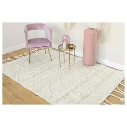 Wollteppich me gusta "Bohist 525", beige (creme), B:200cm H:18mm L:290cm, Wolle, Teppiche