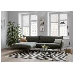 Ecksofa OTTO HOME "Stine L-Form", gr&uuml;n (dunkelgr&uuml;n), B:249cm H:86cm T:159cm, Struktur (100% Polyester);Struktur weich (85% Polyester/15% Nylon);Samtoptik (100% Polyester), Sofas, Ecksofa, Besonderes Design durch Kissenoptik und Keder, by Morten Georgsen