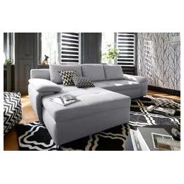 Ecksofa Home Affaire "Labene L-Form", silber, B:270cm H:82cm T:90cm, Struktur fein (95% Polyester, 5% Polyamid);Luxus-Microfaser ALTARA NUBUCK (100% Polyester);Kunstleder SOFTLUX / Struktur (100% Polyester);Struktur (100% Polyester);Flachgewebe (95% Polyester, 5% Polyamid), Sofas, Ecksofa, wahlweise mit Bettfunktion und Bettkasten, auch als XXL-Variante