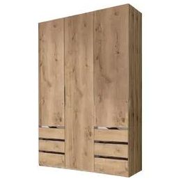 Kleiderschrank wimex "Level by fresh to go", braun (plankeneichefarben), B:150cm H:236cm T:58cm, Schr&auml;nke, Kleiderschrank, mit Schubladen