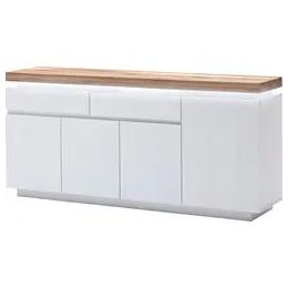 Sideboard MCA furniture "Romina", wei&szlig; (wei&szlig; matt), B:175cm H:81cm T:40cm, MDF, Massivholz, Sideboards, Sideboard, mit LED Beleuchtung wei&szlig; dimmbar, inkl. Fernbedienung