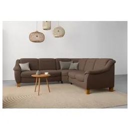 Ecksofa Home Affaire "Caldera L-Form", braun (espresso), B:270cm H:91cm T:250cm, 98% Polyester 2% Polyamid, Sofas, Ecksofa, Federkern, wahlweise mit Kopfteilverstellung, Bettfunktion, Bettkasten