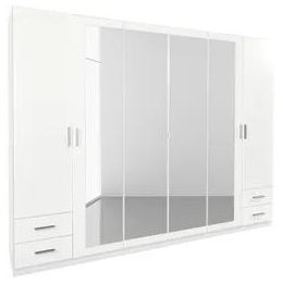Dreht&uuml;renschrank Rauch "Dreht&uuml;renschrank Schrank Garderobe W&auml;scheschrank Schlafzimmer FLEXX", wei&szlig;, B:270cm H:210cm T:54cm, Holzwerkstoff, Schr&auml;nke, Dreht&uuml;renschrank, mit 4 Schubk&auml;sten