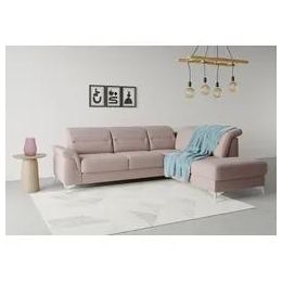 Sit & More Ecksofa SIT & MORE "Sinatra L-Form", lila (flieder), B:251cm H:85cm T:220cm, 90% Polyester, 10% Polyamid, Sofas, Ecksofa, mit Ottomane, optional mit Kopfteilverstellung und Armteilfunktion