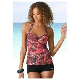 Tankini Lascana, Damen, Gr. 38, Cup D, pink (pink, bedruckt), Polyamid, bedruckt, Bikini-Sets Tankini, mit Hotpants