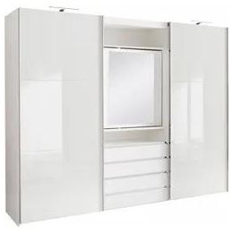 Schwebet&uuml;renschrank wimex "Magic by fresh to go", wei&szlig; (wei&szlig;, wei&szlig;glas), B:300cm H:236cm T:65cm, Schr&auml;nke, Schwebet&uuml;renschrank, mit drehbarer Spiegelt&uuml;r