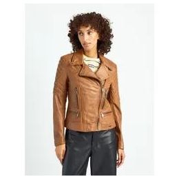 Lederjacke Maze "Solna", Damen, Gr. XS, braun (cognac), Obermaterial: 100% Lammleder. Futter: 100% Polyester, Jacken