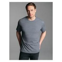 T-Shirt TRIGEMA "TRIGEMA T-Shirt DELUXE Baumwolle", Herren, Gr. 3XL, grau (steingrau, melange), Single Jersey, 100% Baumwolle, Basic, lang, Rundhals, Shirts T-Shirt