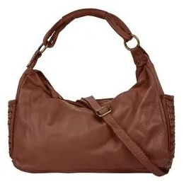 Henkeltasche Samantha Look, Damen, Gr. B/H/T: 35cm x 30cm x 12cm onesize, braun (cognac), Leder, Taschen, echt Leder, Made in Italy