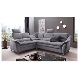 Ecksofa Home Affaire "Cardoso L-Form", grau, B:249cm H:90cm T:209cm, Luxus-Microfaser Lederoptik (100% Polyester);Luxus-Microfaser (100% Polyester);Luxus-Microfaser ALTARA NUBUCK (100% Polyester);Struktur (100% Polyester), Sofas, Ecksofa, Federkern, wahlweise mit Bett, Schubkasten, teilweise Relaxfunktion