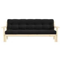 Schlafsofa KARUP DESIGN "Unwind", schwarz (charcoal), B:190cm H:14cm T:92cm, Sofas, Schlafsofa, Mit Holzstruktur, inkl. Futonmatratze, Liegefl&auml;che 130x190 cm