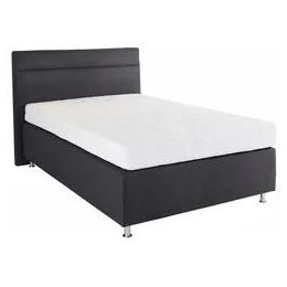 Boxspringbett, grau (strukturstoff anthrazit), ohne LED-Beleuchtung, Liegefl&auml;che B/L: 120cm x 200cm, H2 + H2, 7-Zonen-Kaltschaummatratze, Bezug Unterbox und Kopfteil: Strukturstoff (77% Polyester und 23% Viskose);Bezug Obermatratze 100% Polyester, waschbar bis 60C, Westfalia Schlafkomfort, Komplettbetten, Boxspringbett, wahlweise mit LED-Beleuchtung