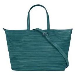 Shopper Samantha Look, Damen, Gr. B/H/T: 37cm x 30cm x 14cm onesize, blau, Leder, leicht gl&auml;nzend, unifarben, Taschen Shopper, echt Leder, Made in Italy