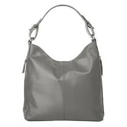 Henkeltasche Samantha Look, Damen, Gr. B/H/T: 30cm x 30cm x 12cm onesize, grau, Leder, gl&auml;nzend, Taschen, echt Leder, Made in Italy