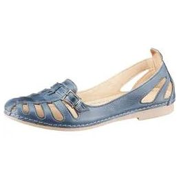 Slipper Gemini, Damen, Gr. 36, blau (jeansblau), Glattleder, Schuhe Slipper