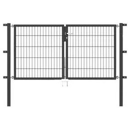 GAH Alberts Zaundoppelt&uuml;r ALBERTS "Flexo", grau (anthrazit), B:200cm H:100cm, Stahl, Tore, 200 cm Breite, in versch. H&ouml;hen
