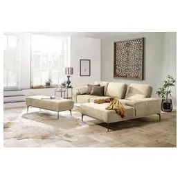 Ecksofa W.Schillig "run, Designsofa mit tollem Sitzkomfort, L-Form", beige (sahara s37), B:299cm H:88cm T:178cm, Longlife Xtra-Leder Z73: Naturwalkleder der Luxusklasse aus den erlesensten Rohh&auml;uten. Hautst&auml;rke 1, 1 &ndash; 1, 3 mm;ROHLEDER Jacquard-Flachgewebe Q2 W60 (63% Polyester, 37% Polyacryl);ROHLEDER Chenille-Flachgewebe Q2 W77 (68% Polyacryl, 32% Polyester);Stoff S37 (100% Polyester), Sofas, Eck