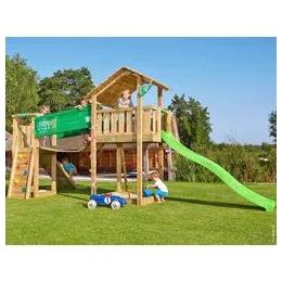 Spielturm Jungle Gym "Jungle Shelter Bridge", beige (natur), Spielt&uuml;rme, KinderB:633cm H:290cm T:244cm, Holzwerkstoff, BxTxH: 633x244x290 cm, B:633cm H:290cm T:244cm